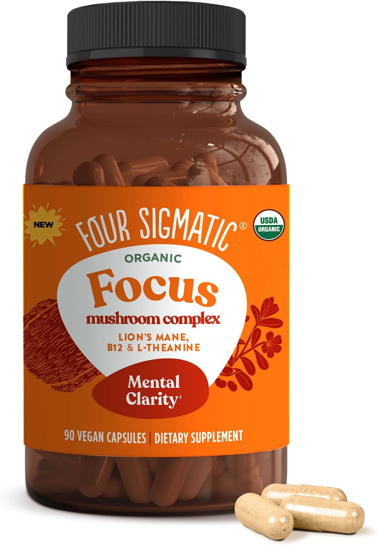 Amazon.com: Four Sigmatic Focus Capsules | Lion's Mane Supplement ...