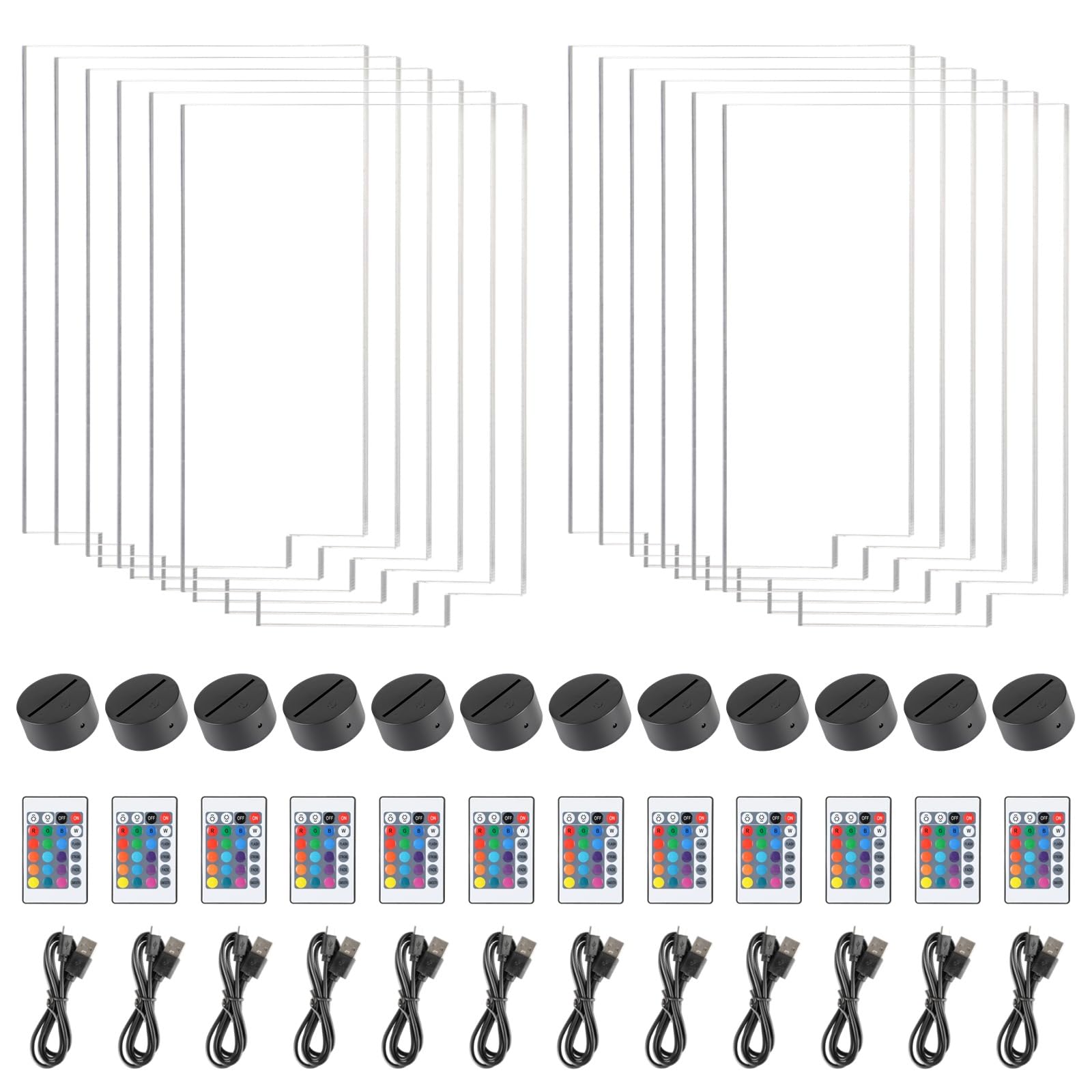 Amazon.com: 12 Pack 3D Night LED Light Lamp Base with Clear Acrylic ...