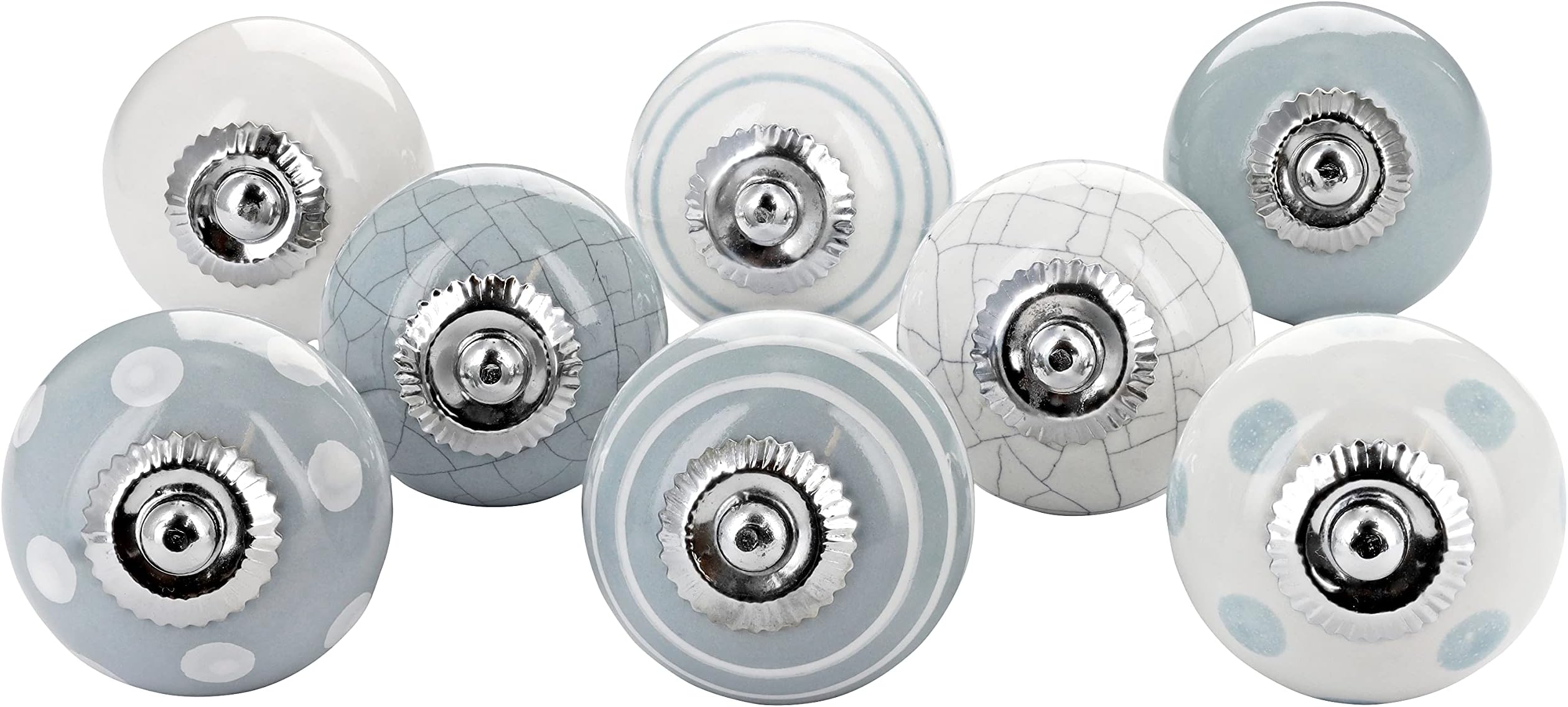 Mango Tree Mixed Set of 10 Blue and White Ceramic Door knobs/Cupboard knobs/Drawer knobs (MANGO ...