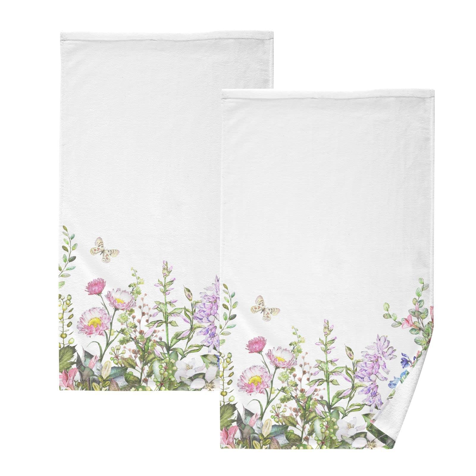 Amazon.com: senya Spring Towels Cotton Hand Towels Pack of 2, Spring ...
