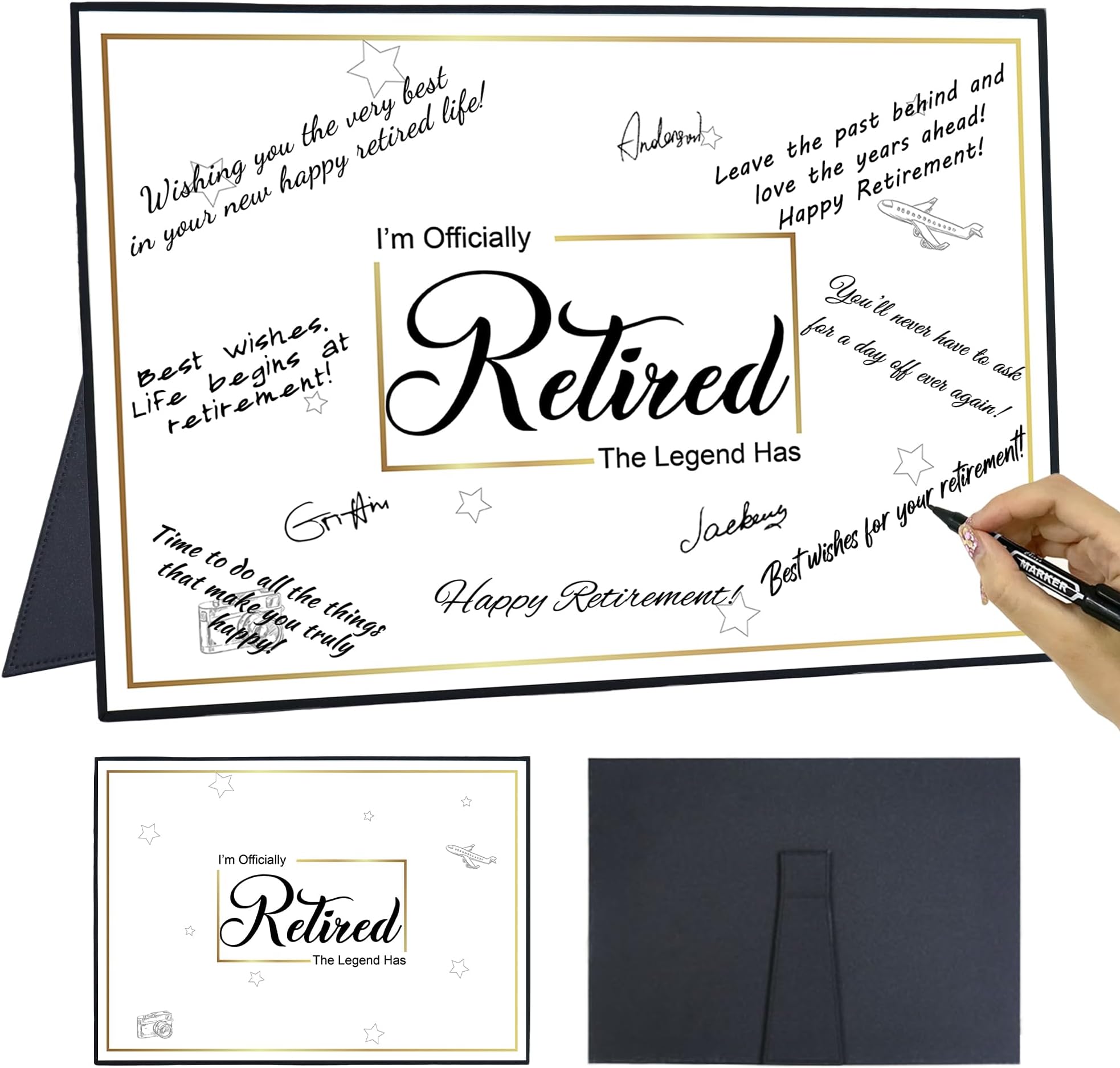 Amazon.com: Karto Retirement Signature Board for Party - Party Supplies ...
