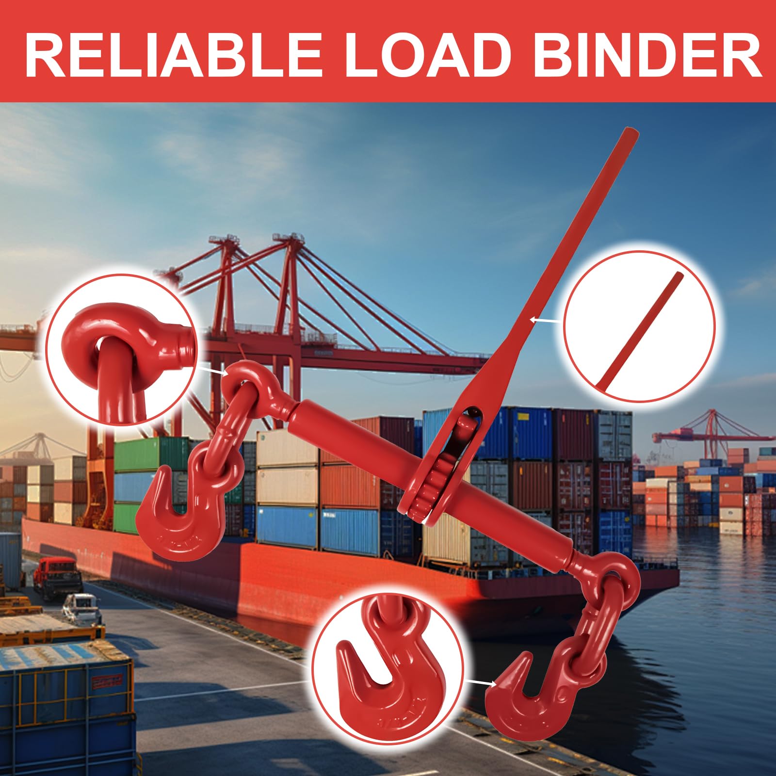 Snapklik.com : AAIN Ratchet Handle Load Binder 3/8"-1/2" Tie Down ...