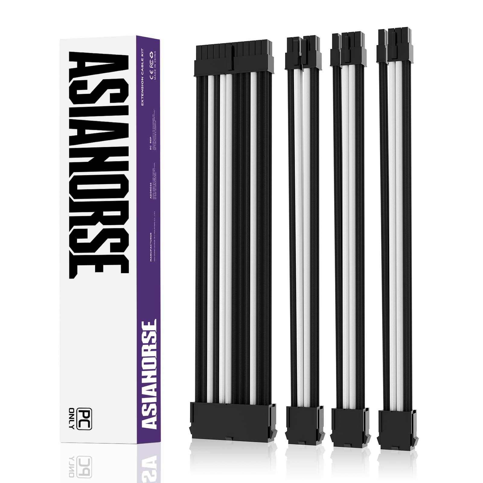 Snapklik.com : AsiaHorse 18AWG PSU Cable Extension Kit GPU PC Audio ...