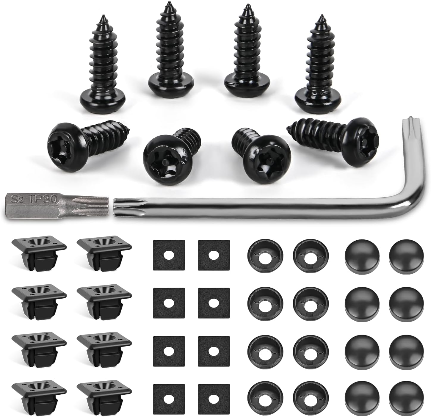 Amazon.com: GOOACC 8 Sets Anti-Theft Stainless Steel License Plate ...