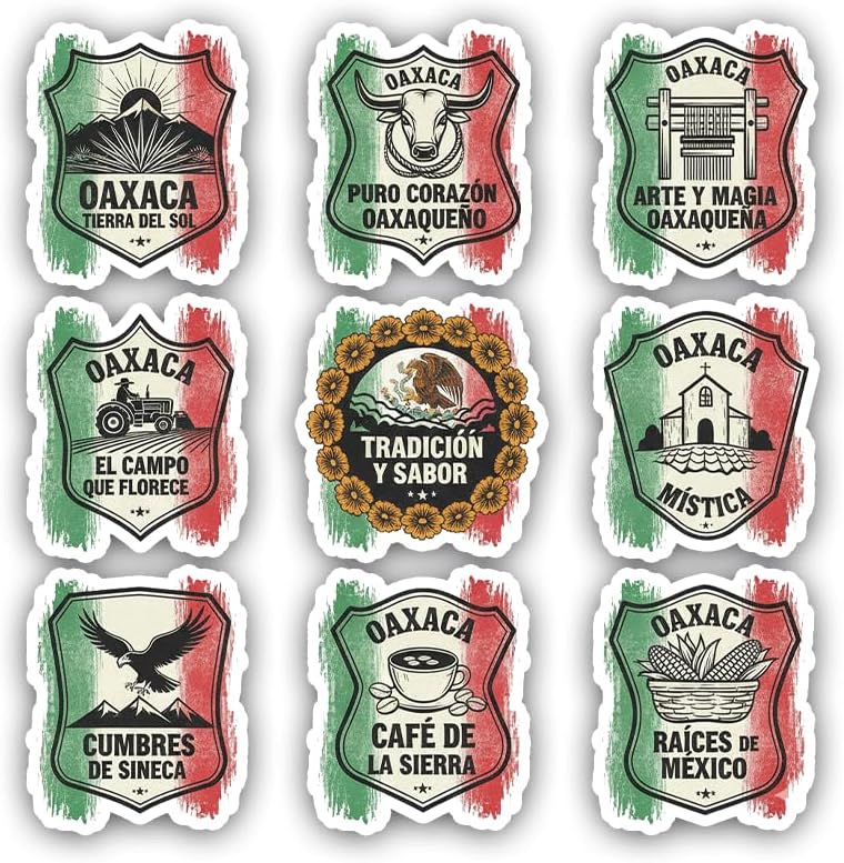 Amazon.com: Oaxaca Sticker Decal Set, Mexican Mexico OAX Heritage ...