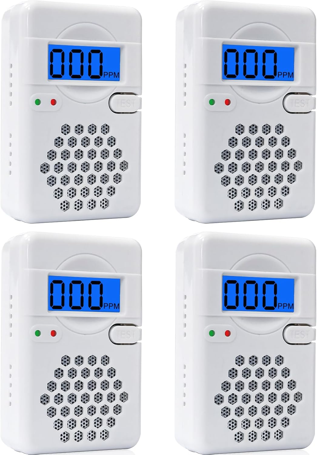 Carbon Monoxide Detector 4 Packs,CO Alarm Detector Device with LED ...