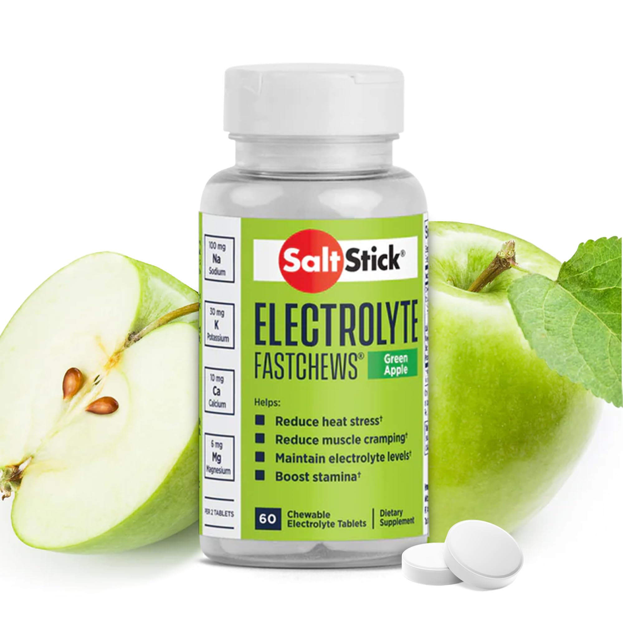 Amazon.com: SaltStick Electrolyte FastChews - Green Apple Chewable ...