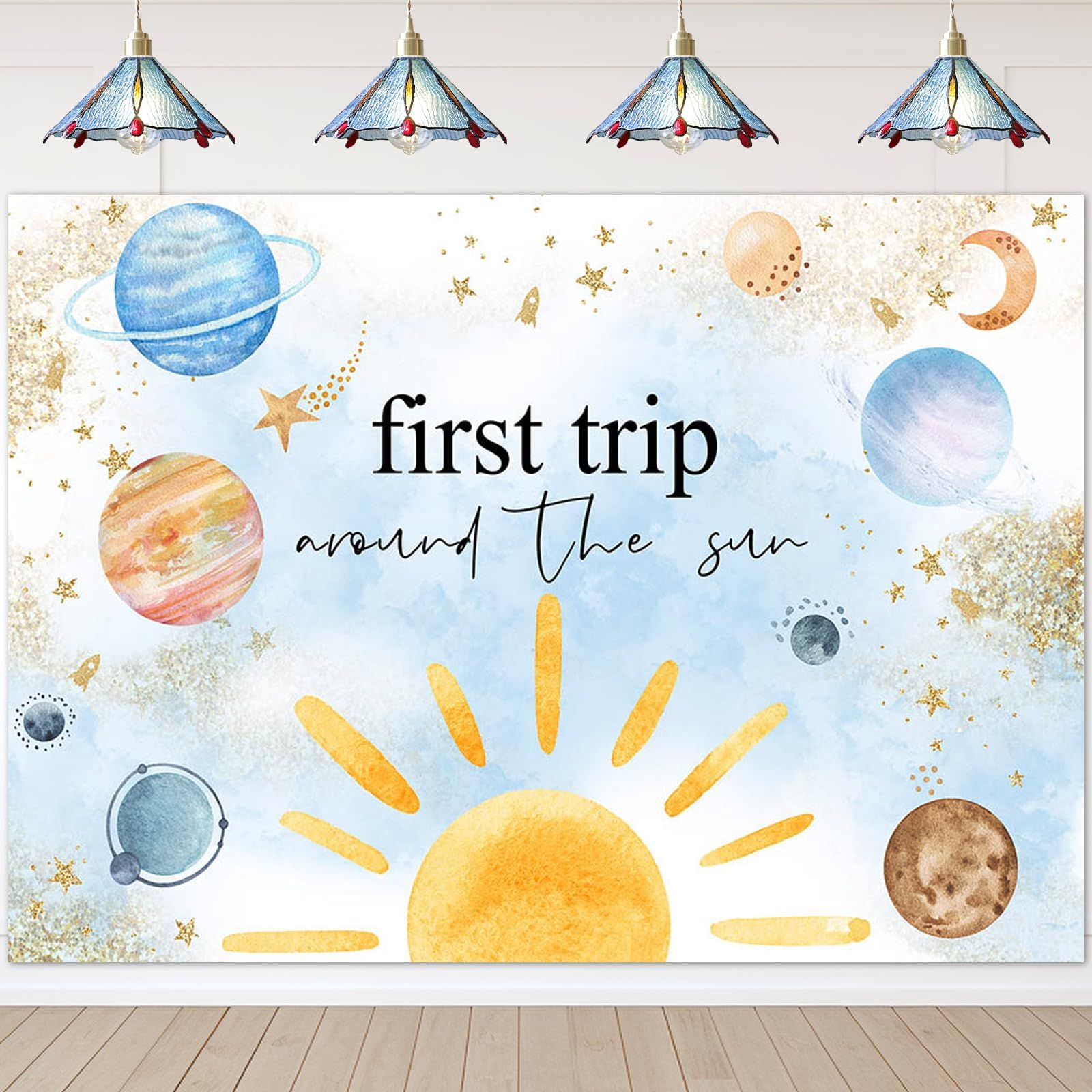 Amazon.com : Mocsicka First Trip Around The Sun Birthday Backdrop for ...