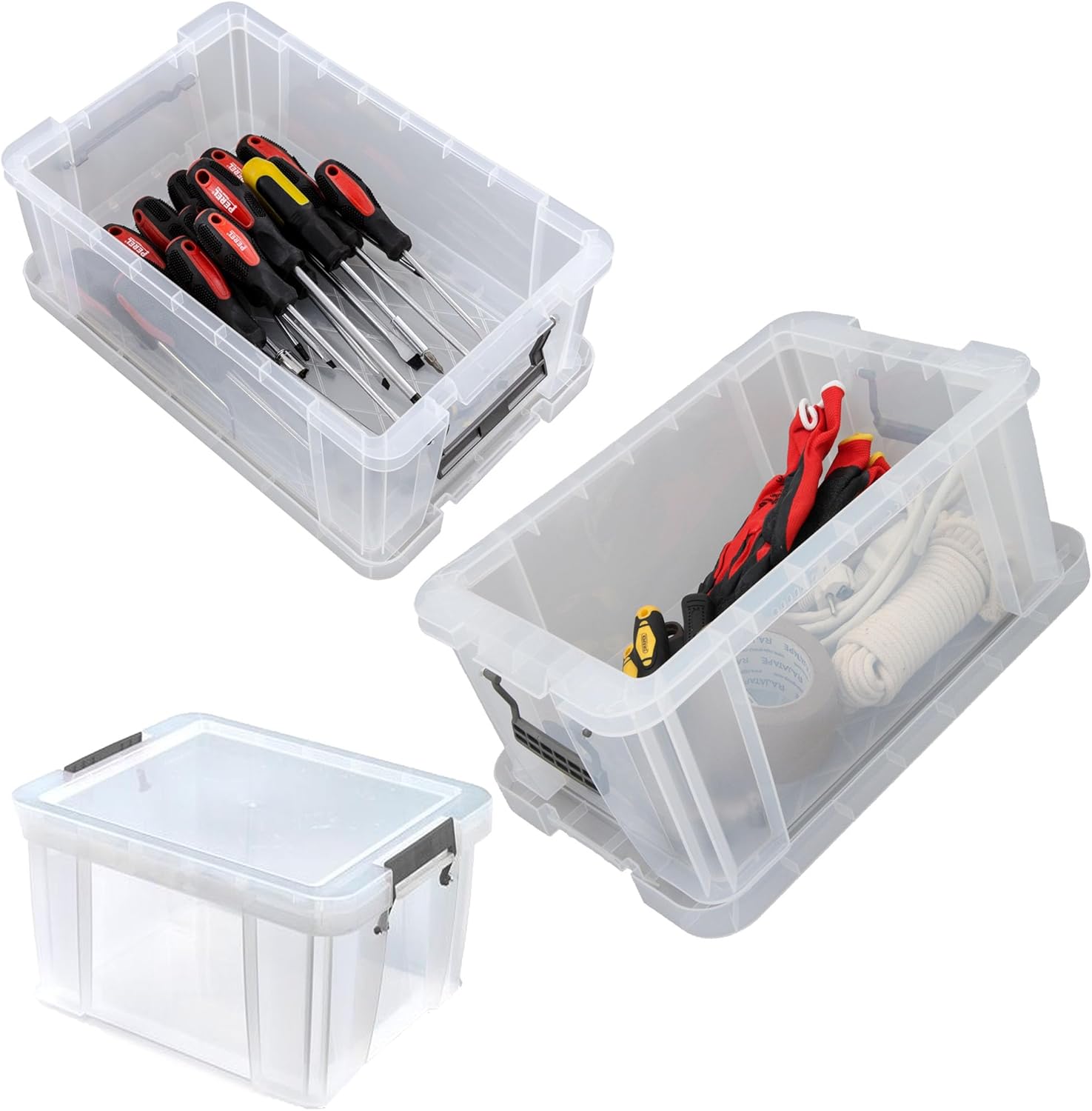 STORM TRADING GROUP Plastic Storage Clear Containers With Lids, Clip ...