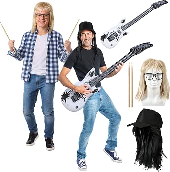 Amazon.com: CraftyDream 2 Sets 80s Heavy Metal Costume Halloween Rocker ...