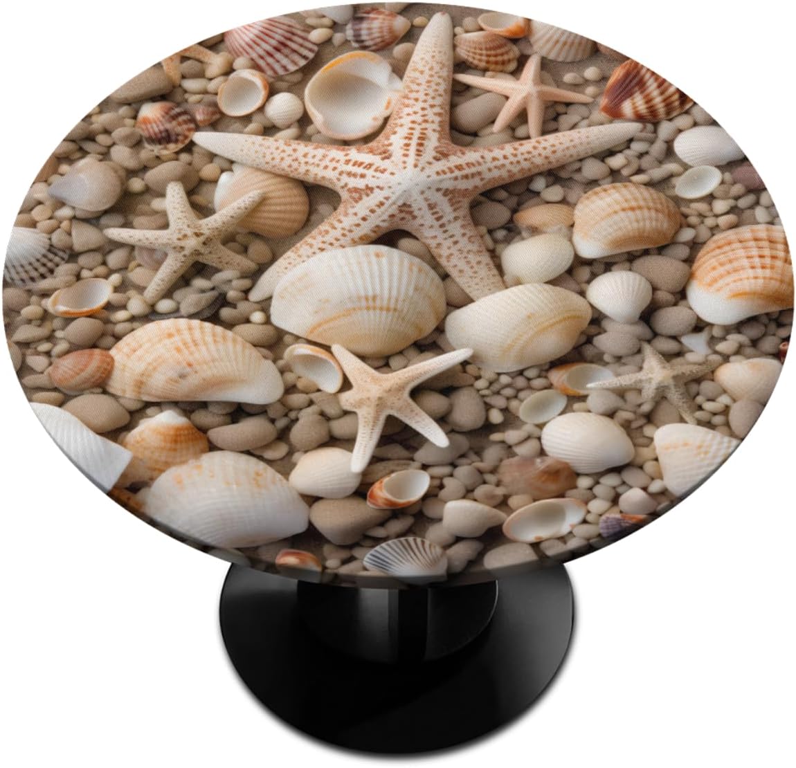 Amazon.com: Summer Round Fitted Tablecloth with Elastic Edged, Sandy ...