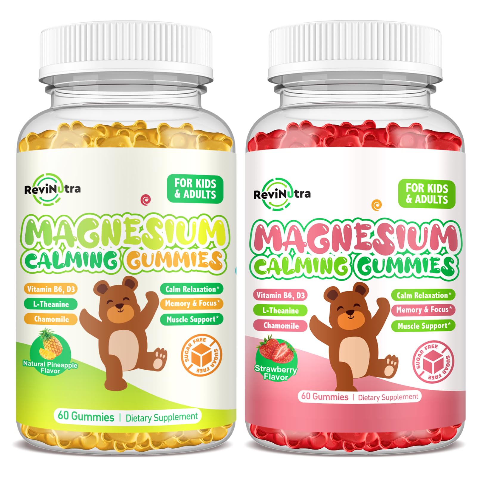 Amazon.com: ReviNutra 2 Pack Magnesium Gummies for Kids & Adults ...