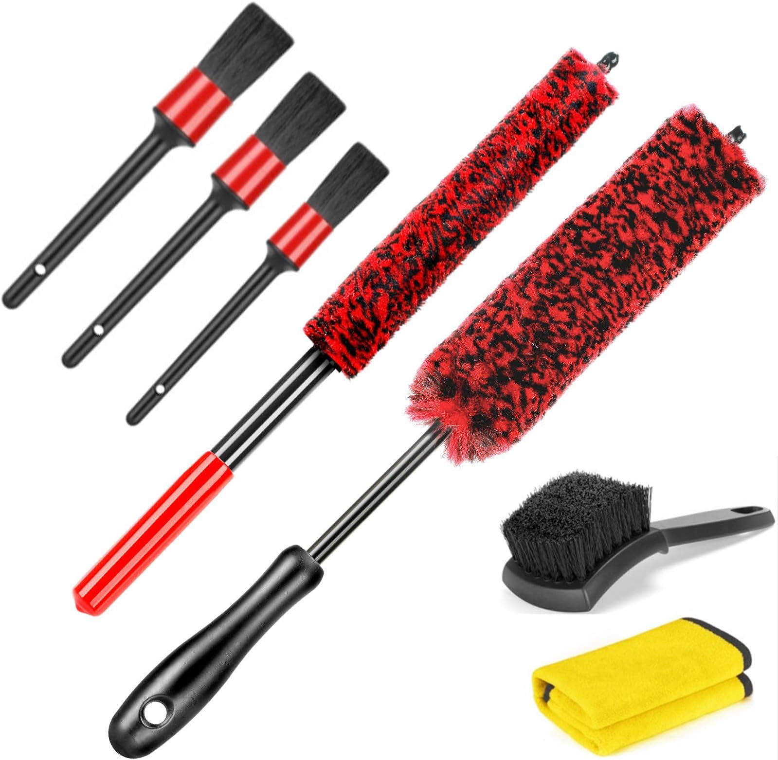 Amazon.com: oesee Car Wheel Cleaning Kit: Wheel and Rim Flagged Tip ...