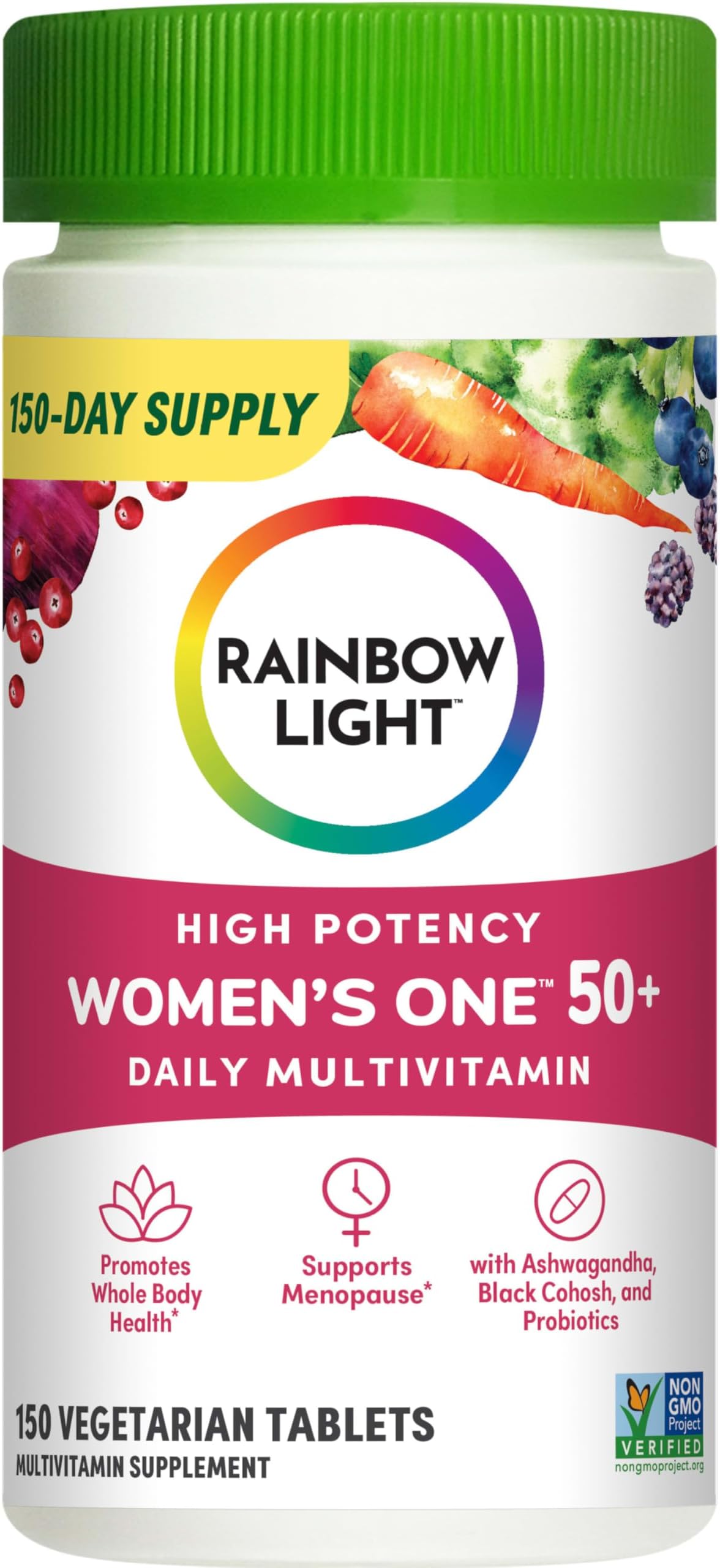 Amazon.com: Rainbow Light Multivitamin for Women 50+, Vitamin C, D ...