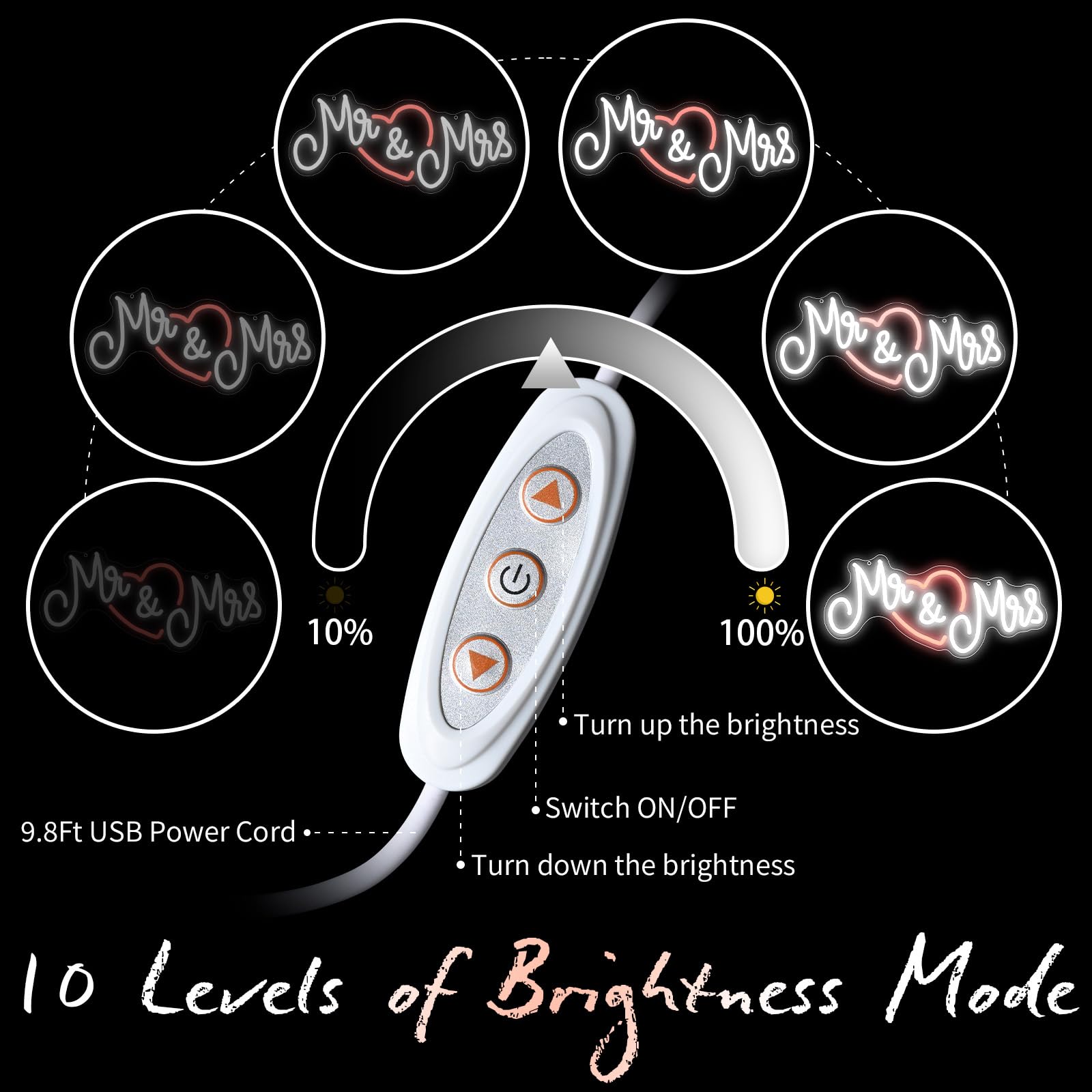 Snapklik.com : Mr And Mrs Neon Sign For Wedding, Dimmable Mr & Mrs Led ...