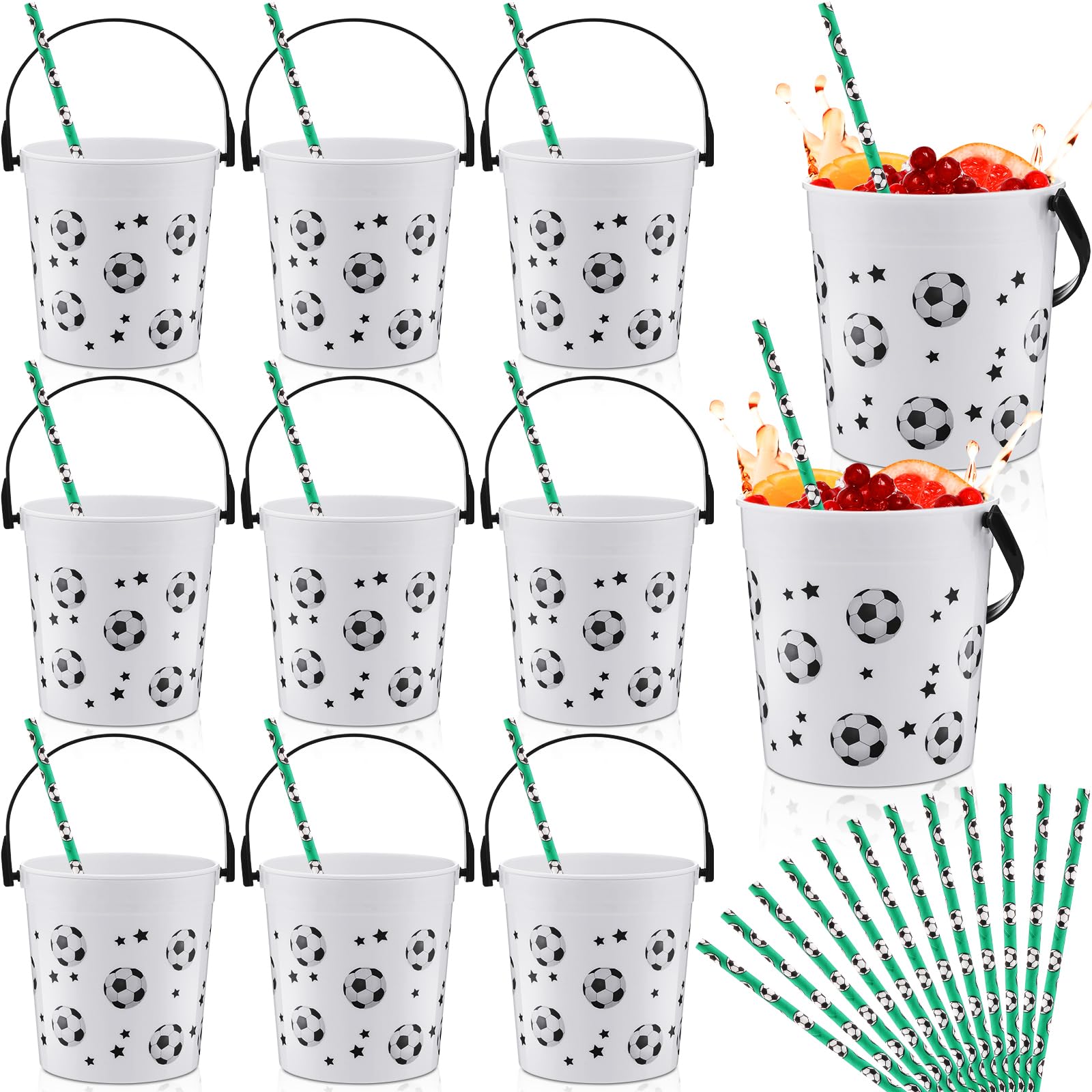 Snapklik.com : Lemosae 12 Pcs 32 Oz Soccer Buckets