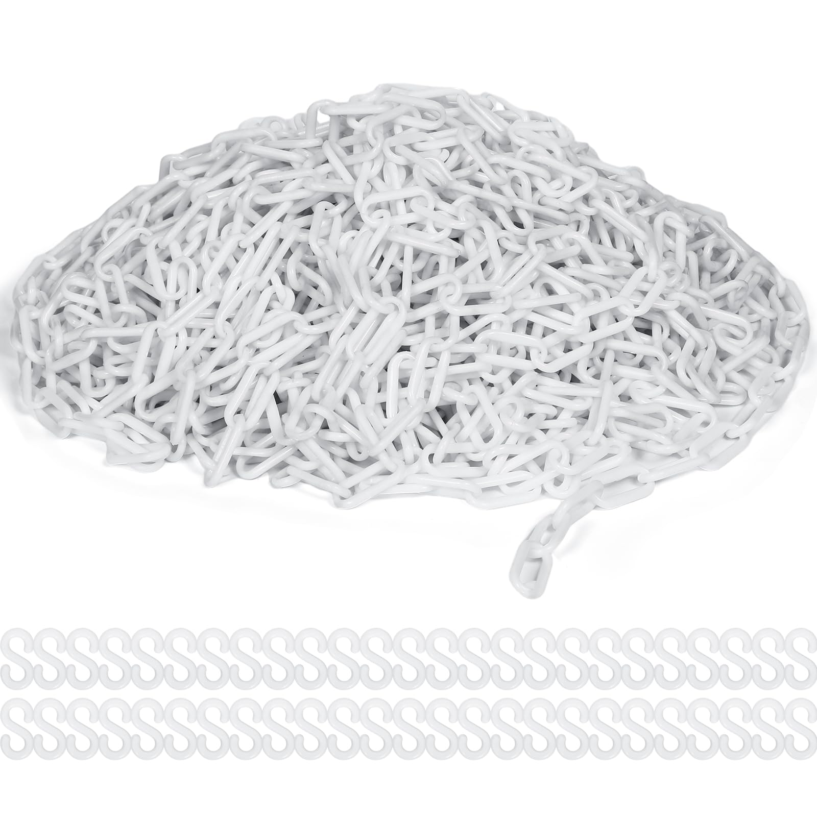 Geelin 200 ft Plastic Chain Weatherproof Safety Link Barrier Chain ...
