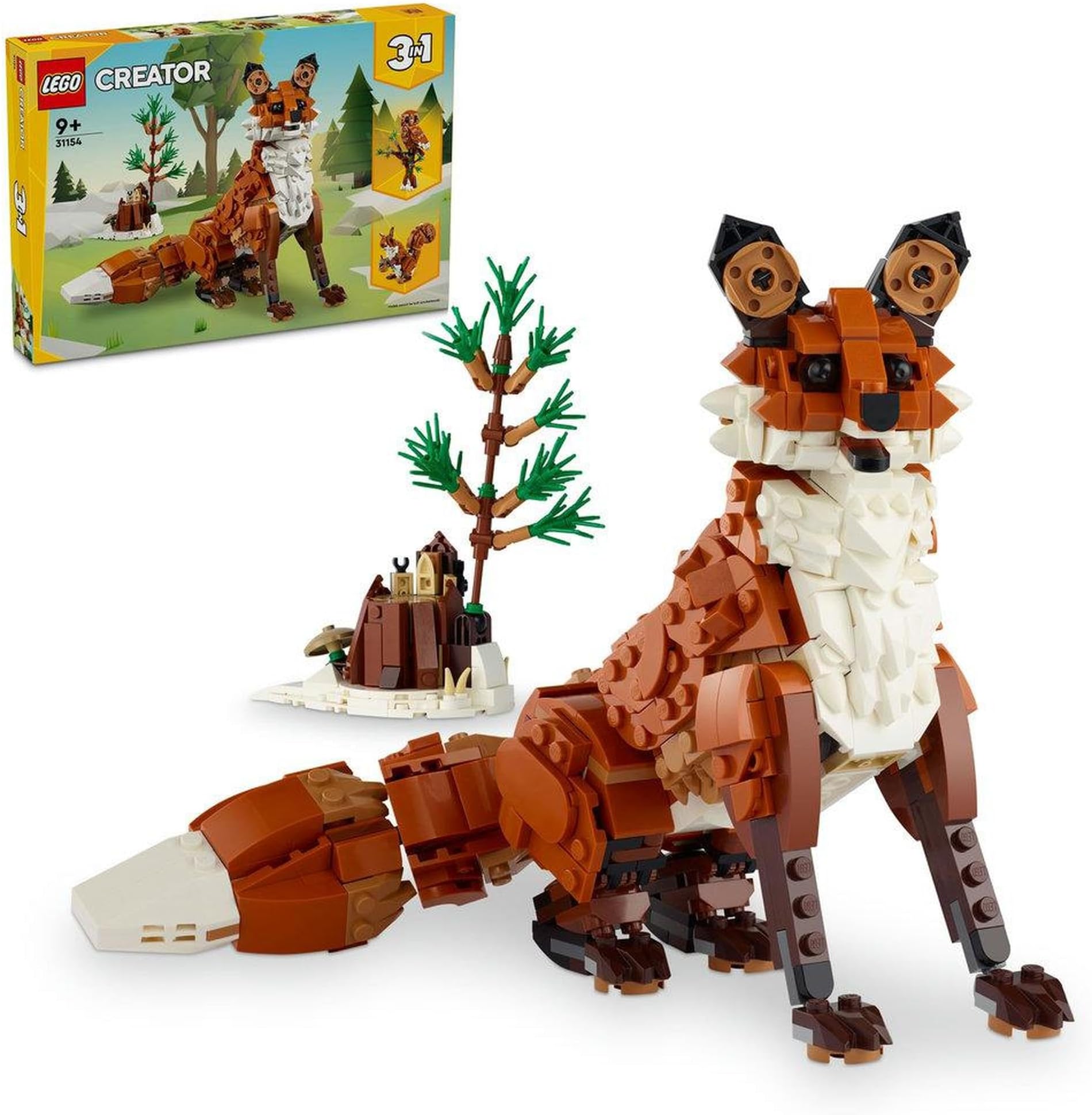 LEGO Creator 3in1 Forest Animals: Red Fox Toy to Owl Figure to Squirrel ...