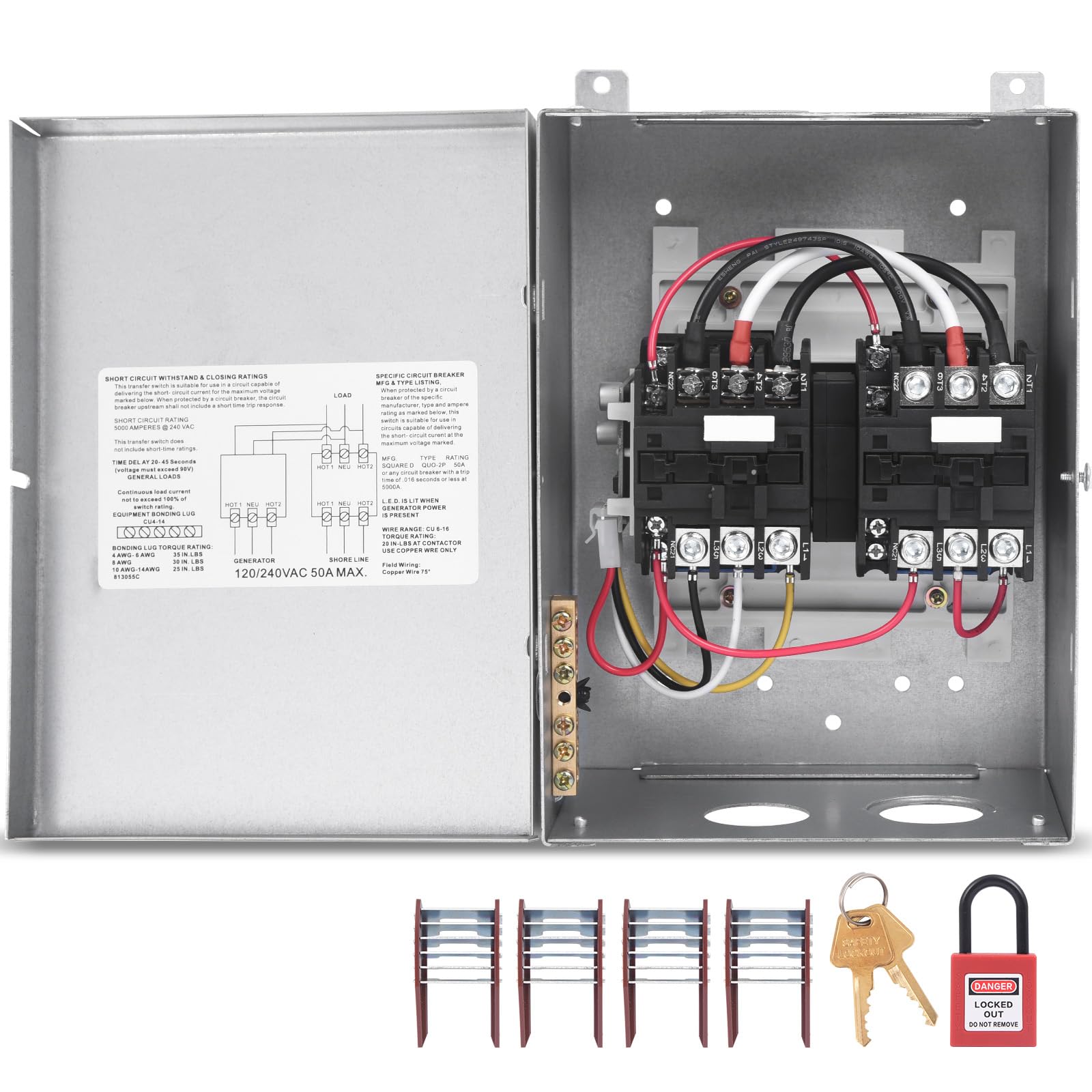 Amazon.com: TOPAZ RV Automatic Transfer Switch 50A 70A Neutral AC 120 ...