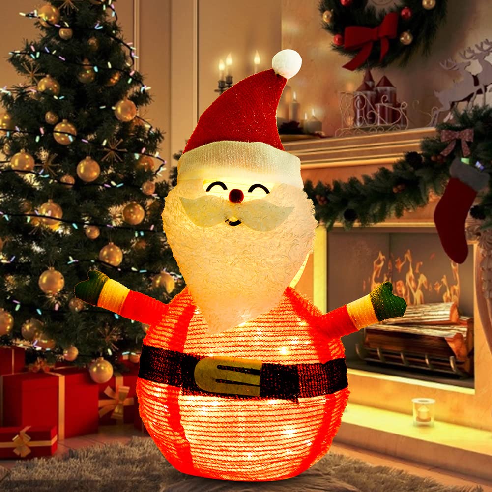 ZHIREPYU Lighted Christmas Santa Claus Outdoor,31.5inch Christmas ...
