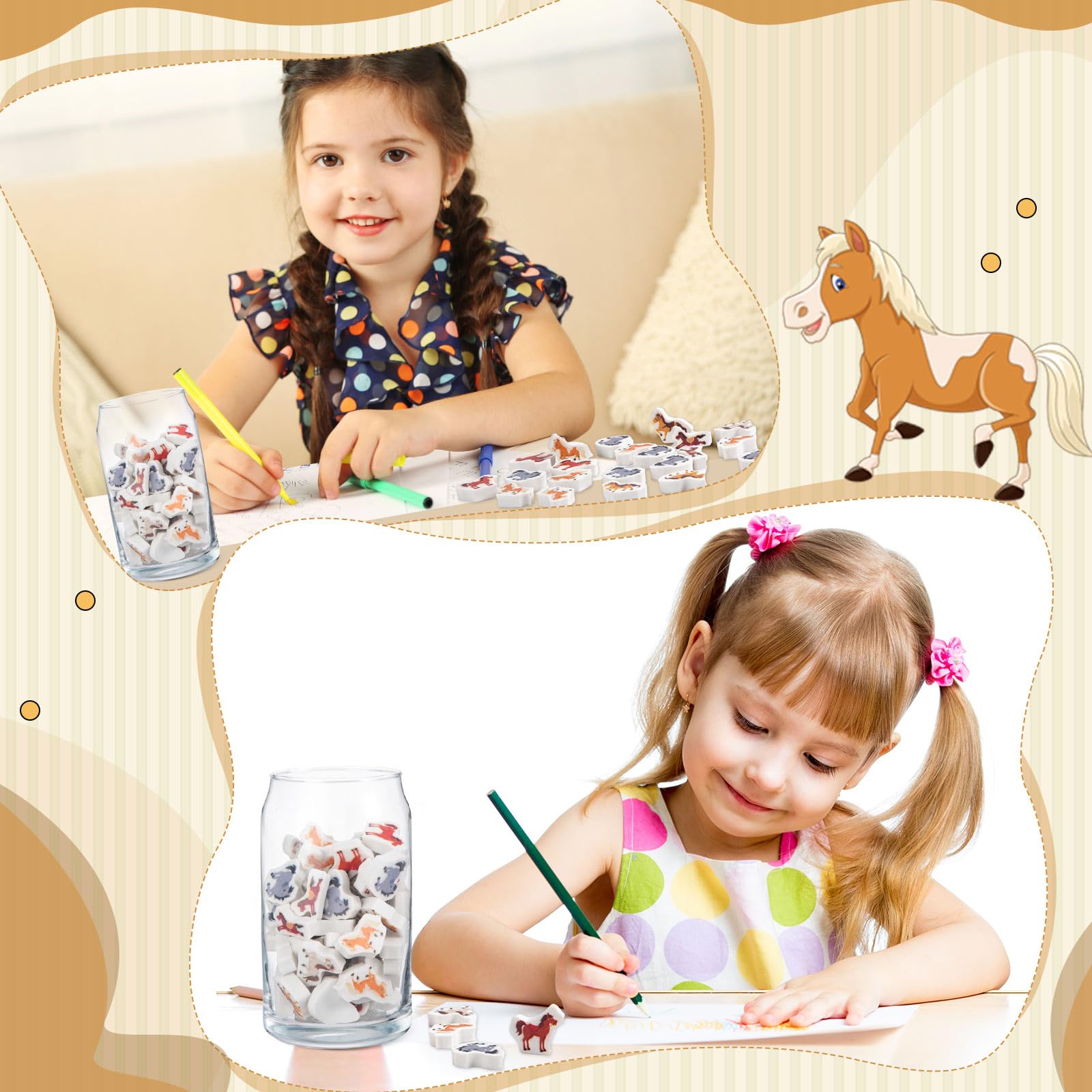 Snapklik.com : Chivao 72 Pcs Cute Horse Erasers Back To School Gifts ...