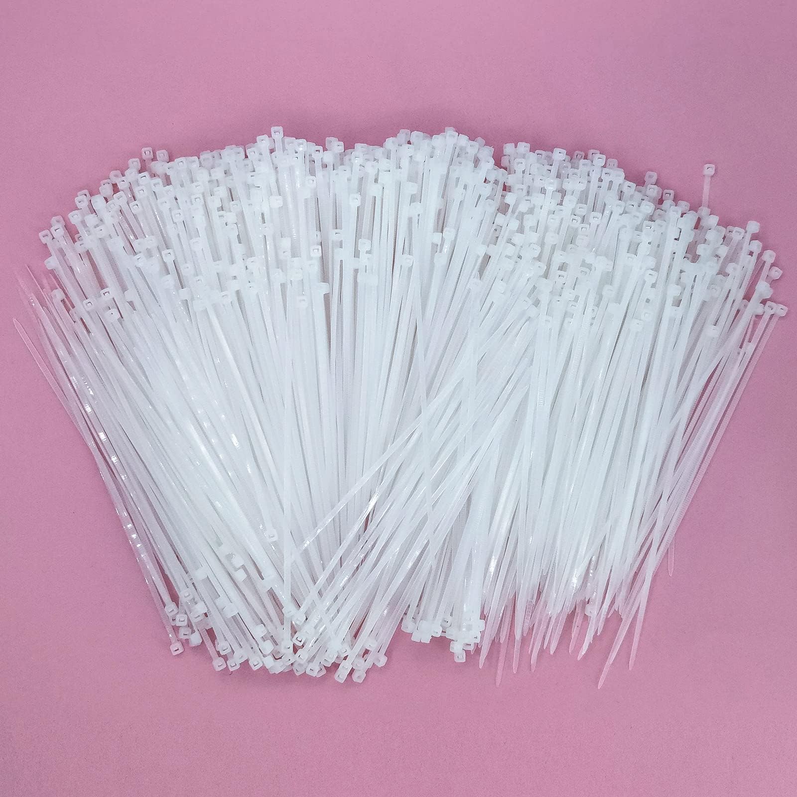 Lot de 100 serre-câbles blancs transparents - En plastique - Longs et ...