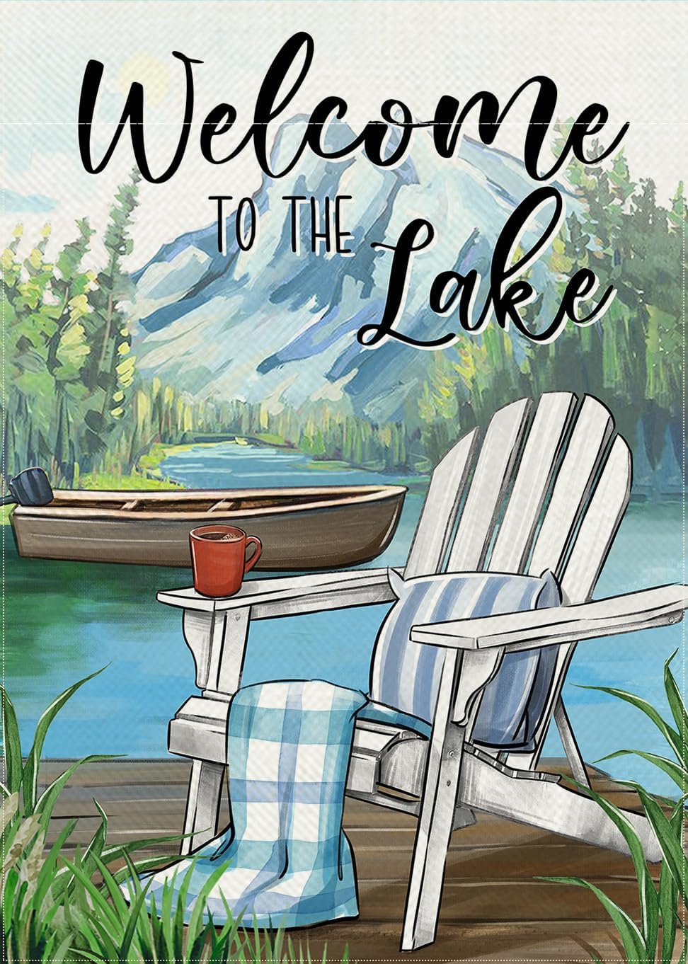 Amazon.com : Covido Welcome To The Lake Adirondack Chair Decorative ...