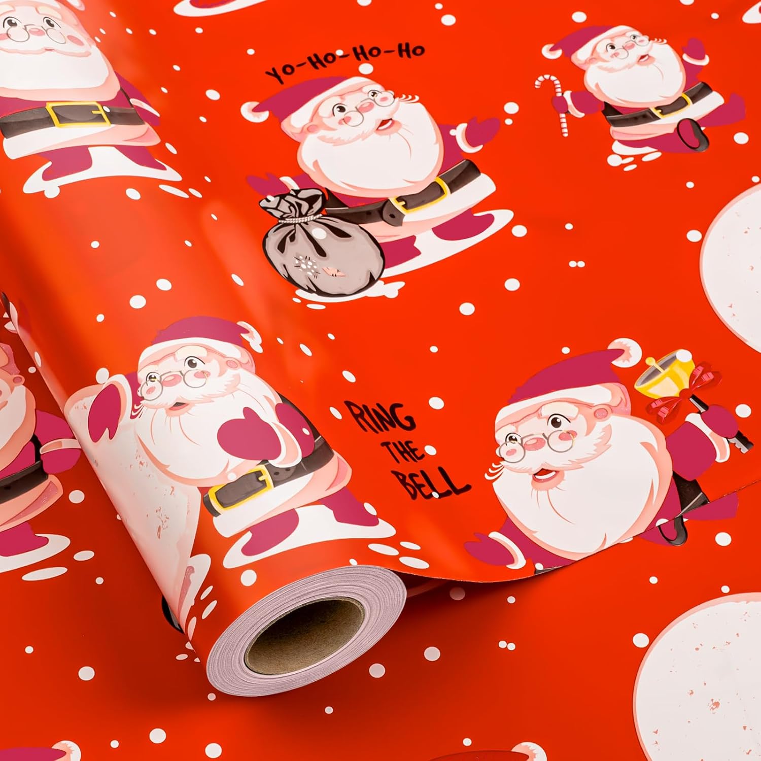 Amazon.com: MAYPLUSS Santa Christmas Wrapping Paper Roll - 17 Inch X 33 ...