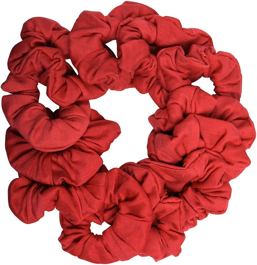 Amazon.com : 24 Pieces Shiny Metallic Scrunchie Solid Scrunchies Hair ...