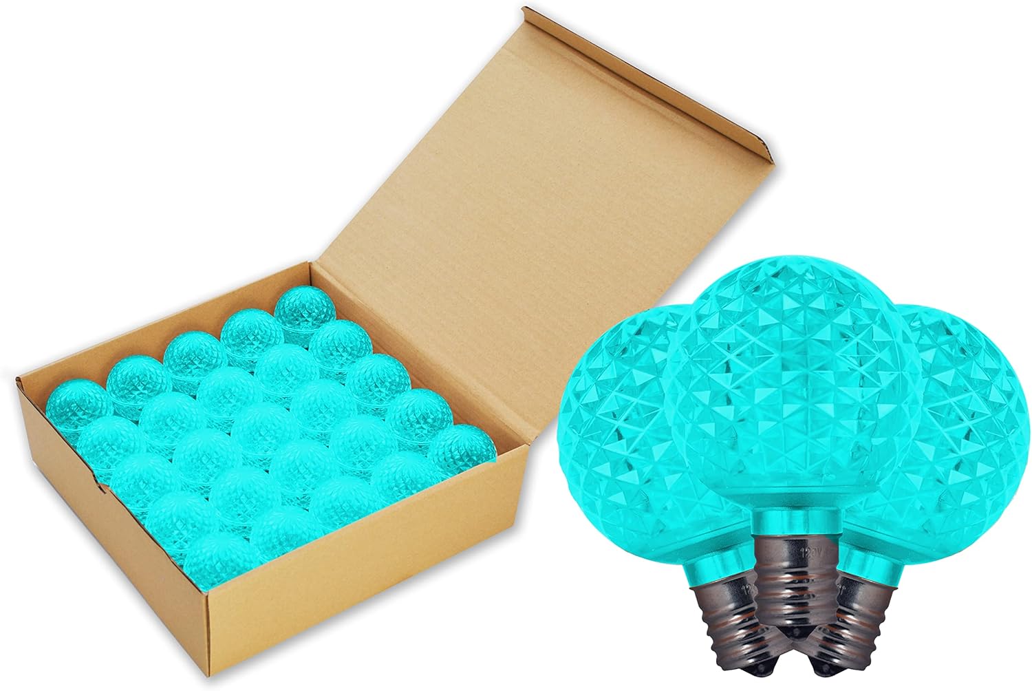25-Pack Teal Dimmable G50 SMD Replacement Bulbs by WinterlandInc ...
