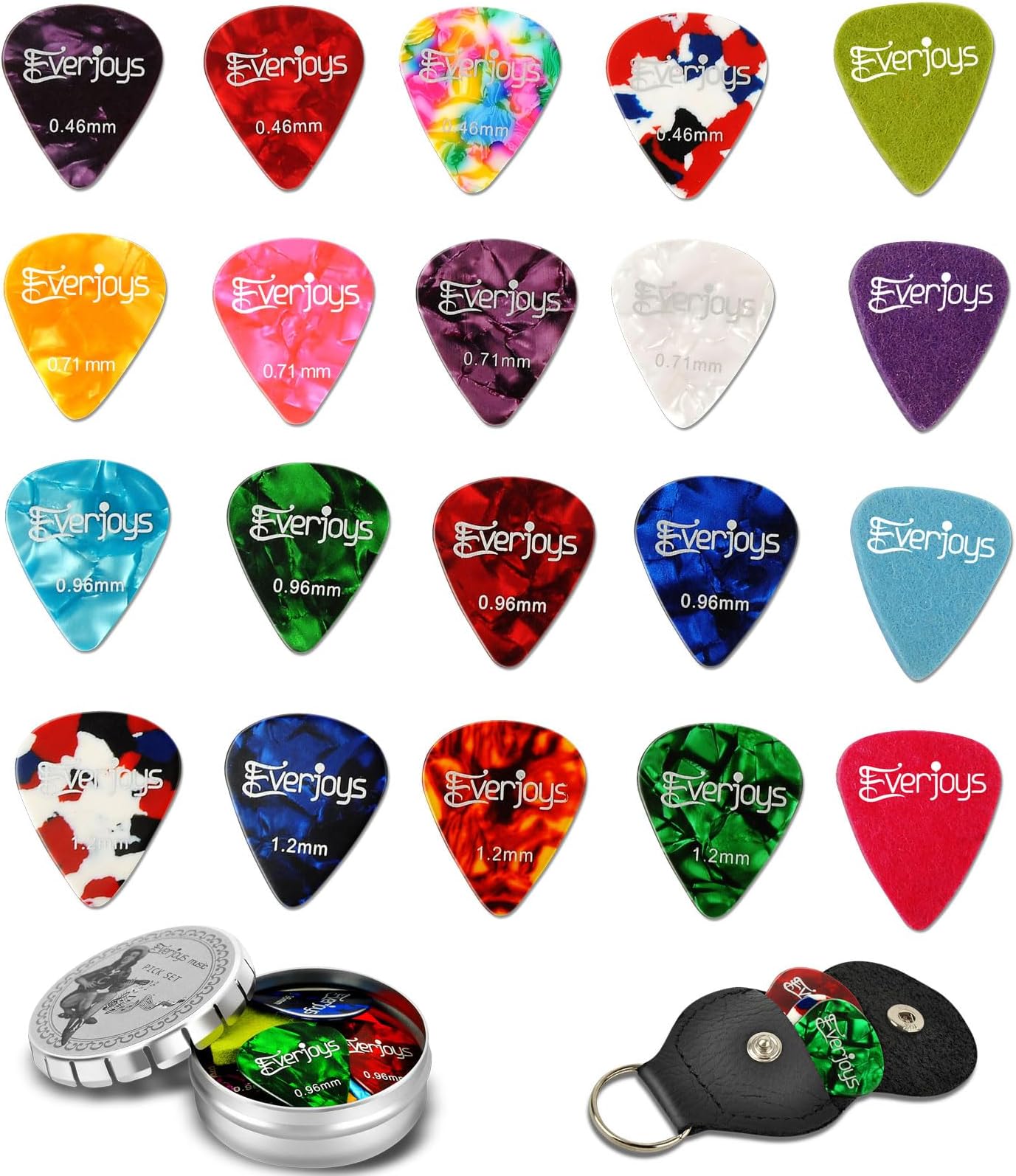 Amazon.com: BigDeer 16 pack Celluloid Guitar Picks ，includes Thin ...