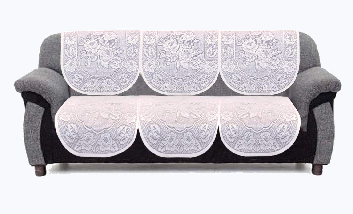 Kuber Industries Floral Cotton 3 Seater Net Sofa Slip Cover, 70" x 29 ...