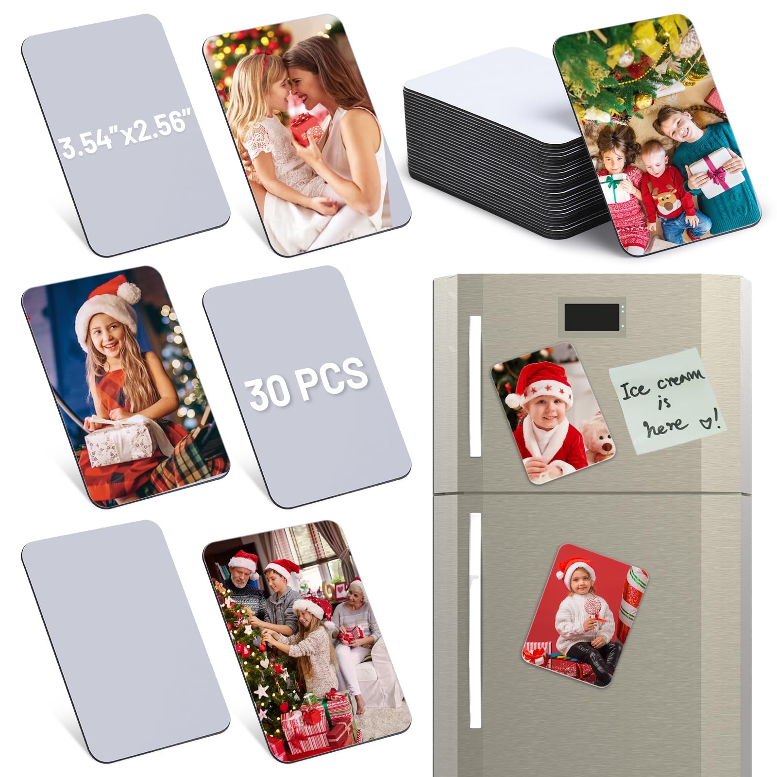 30 PCS Sublimation Blank Magnets, 9 x 6.5 CM Personalized Fridge ...