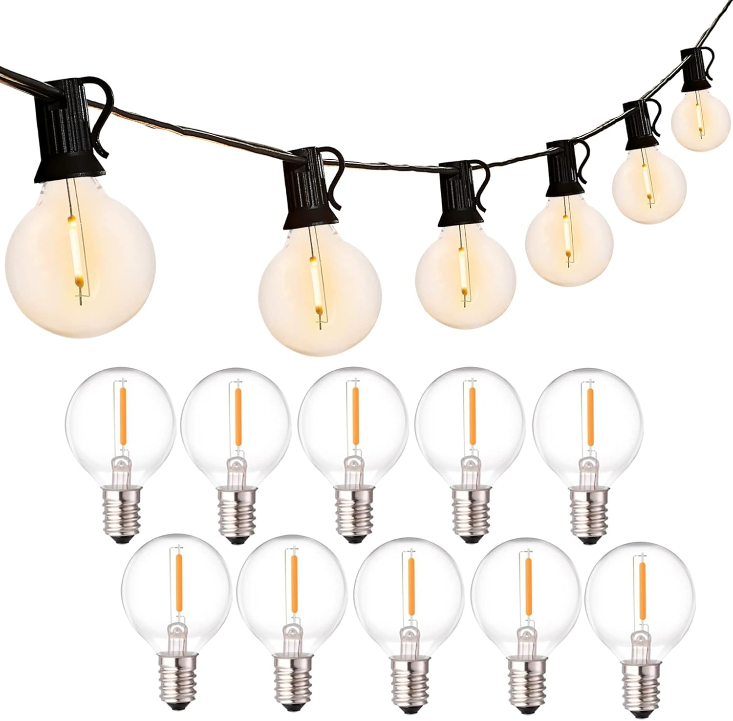 Outdoor String Lights LED 150FT Globe Patio String Lights with 75 ...