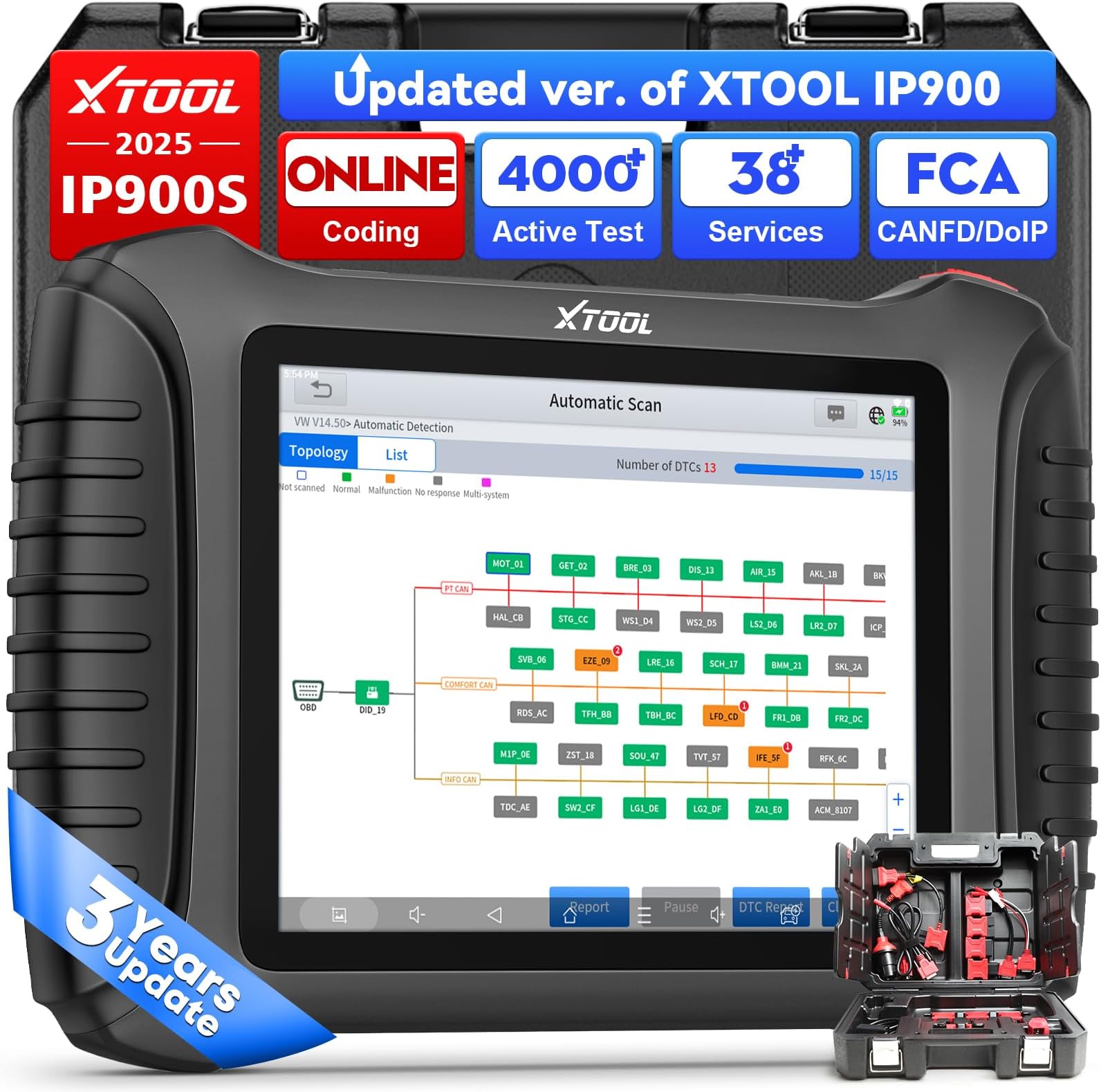 Amazon.com: XTOOL IP900S Bidirectional Scan Tool with ECU Coding ...