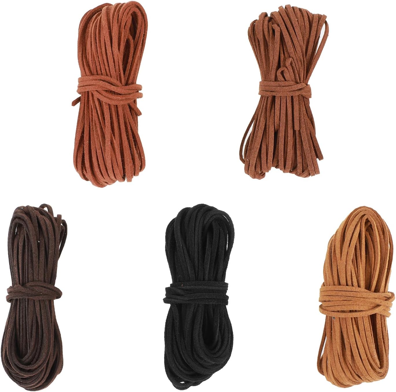 Amazon.com: 5 Bundles Flat Leather Crafting Leather Strings for ...