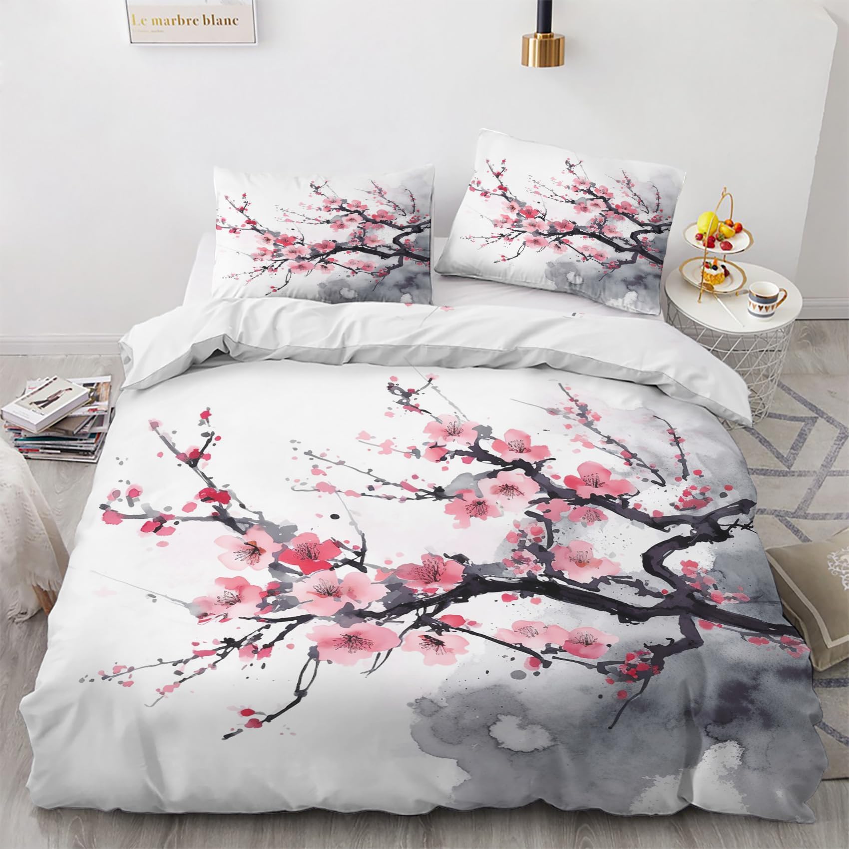 Cherry Blossom Bedding King Size Duvet Cover Sets - Japanese Reversible ...