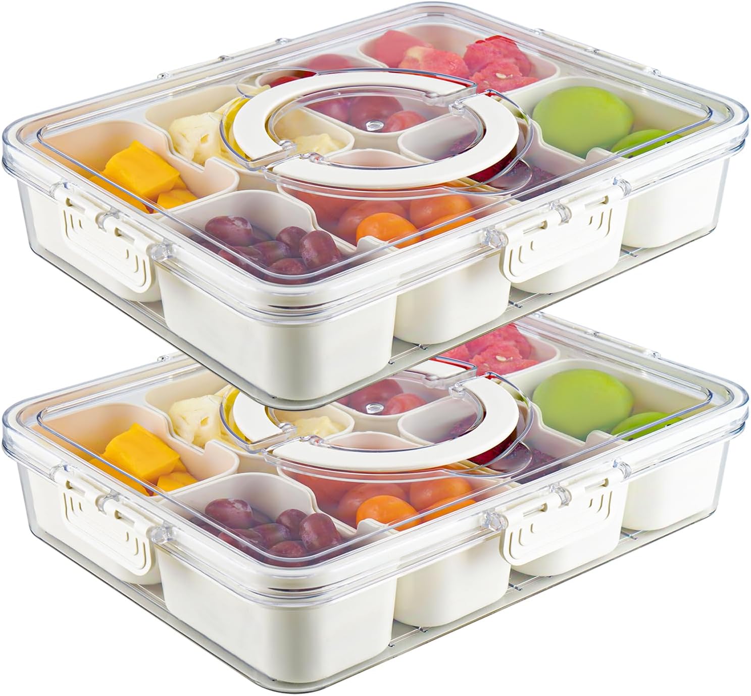 Amazon.com: Divided Serving Tray with Lid and Handle, Snackle Box ...