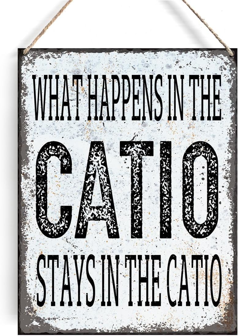 Amazon.com: What Happens in the Catio Stays in the Catio Signs Wall ...