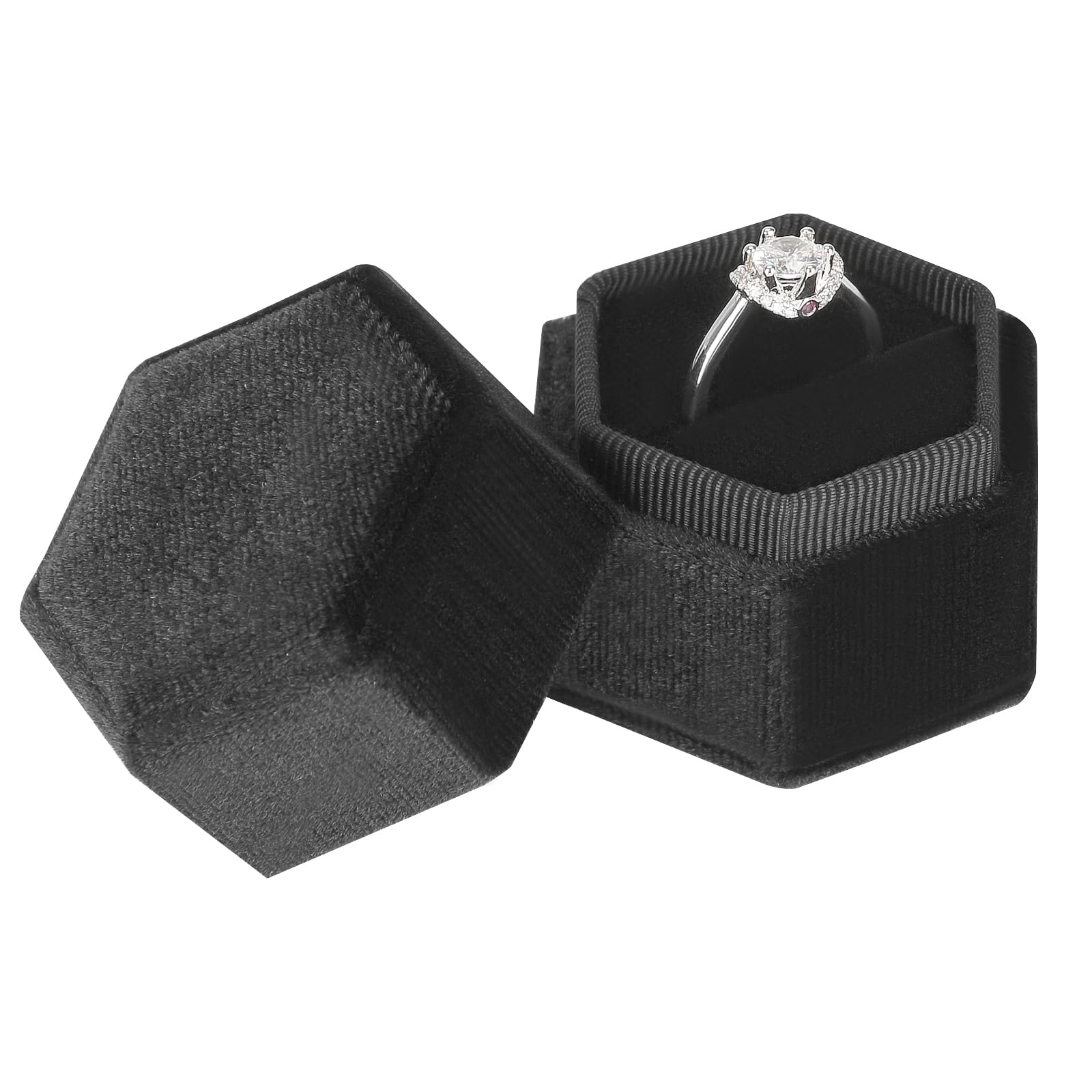 Amazon.com: KUKUVR Velvet Wedding Ring Box 1 2 3 Slots, Ring Box Holder ...