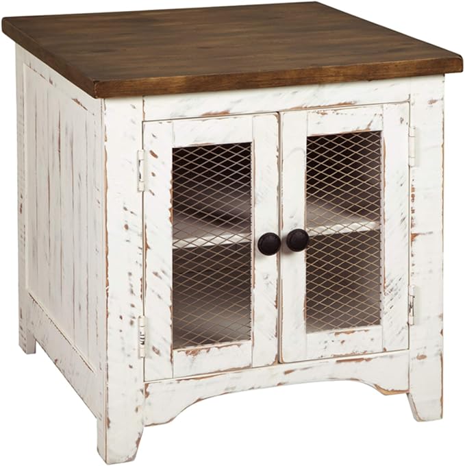 Amazon.com: Signature Design by Ashley Wystfield Farmhouse End Table ...