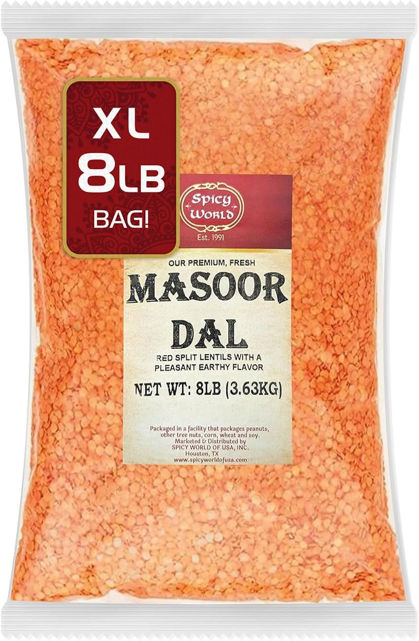 Amazon.com : Jiva Organics Organic Masoor Dal 2 Pound Bag (Split Red ...