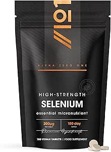 Selenium 200mcg - 180 Tablets – Yeast Free L-Selenomethionine Supplements – Natural Immune ...