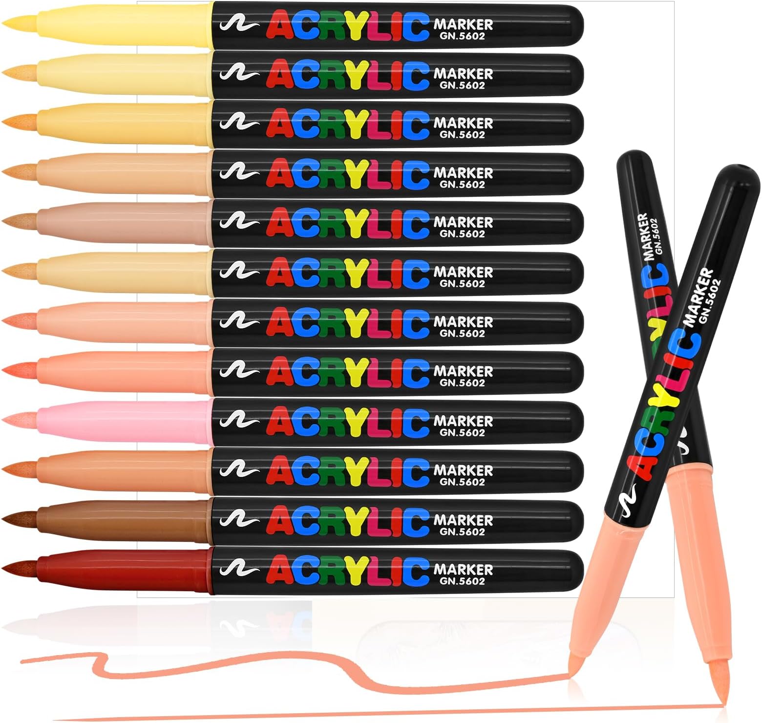 Amazon.com: KsopiaVobs Skin Tones Art Markers, Brush Tip Acrylic Paint ...