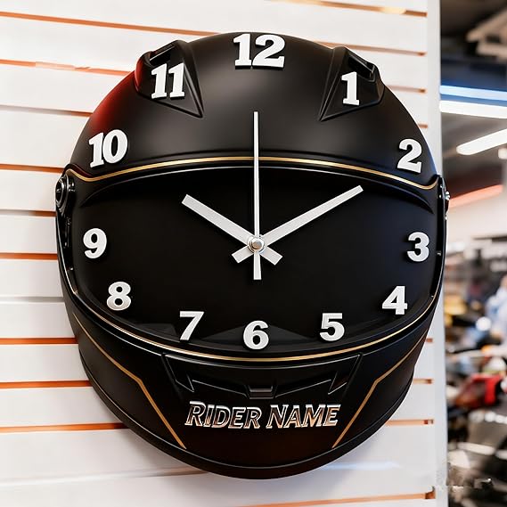 Certykllp Personalized Biker Helmet Wall Clock Custom Racing Helmet ...