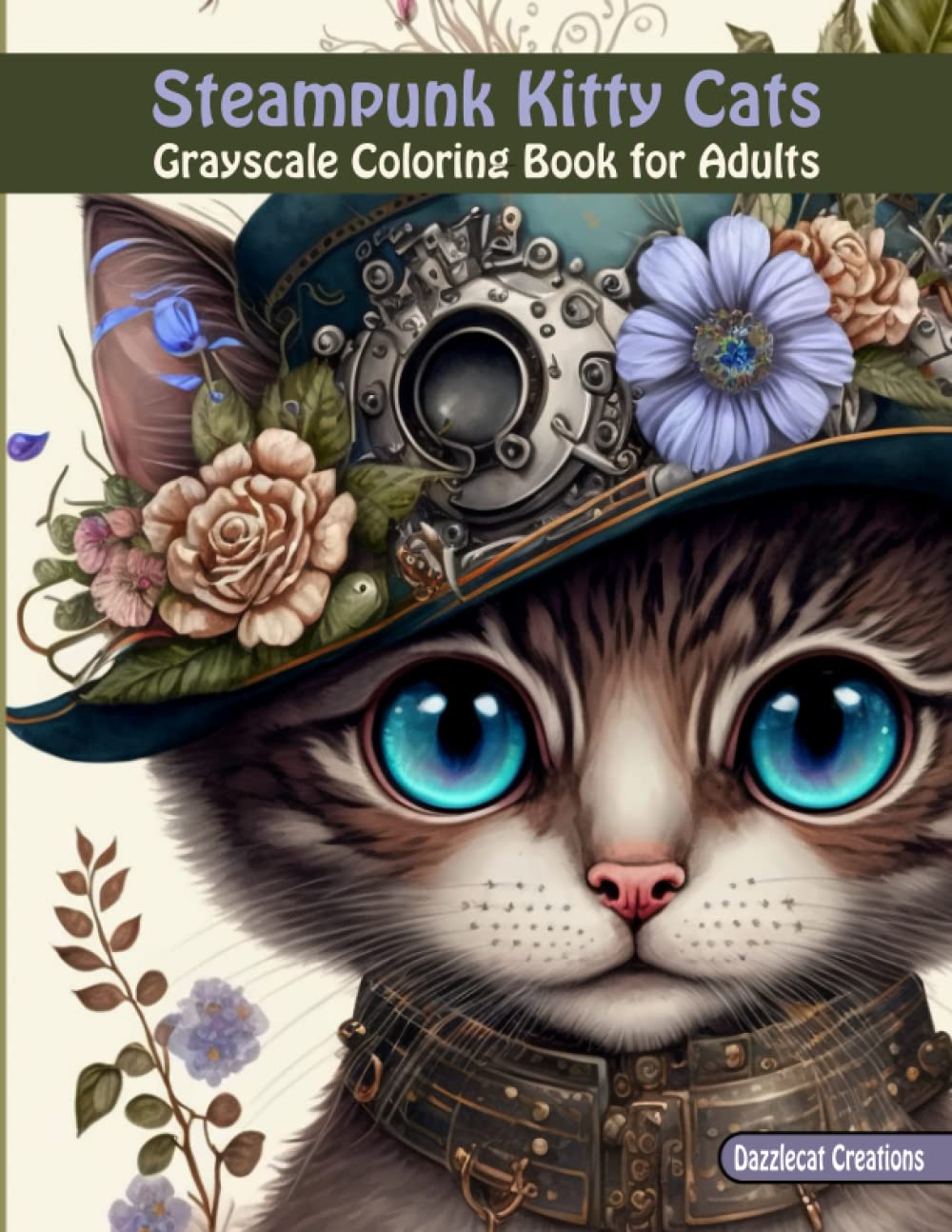 Amazon.com: Steampunk Kitty Cats: Grayscale Coloring Book for Adults ...