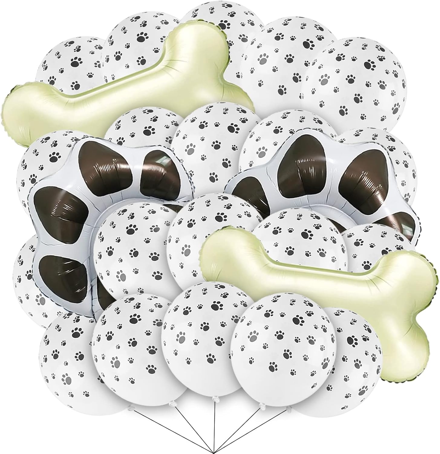 Amazon.com: SOTOGO 24 Piece Dog Theme Balloons Set - Bone, Paw Print Latex Balloons for Party ...