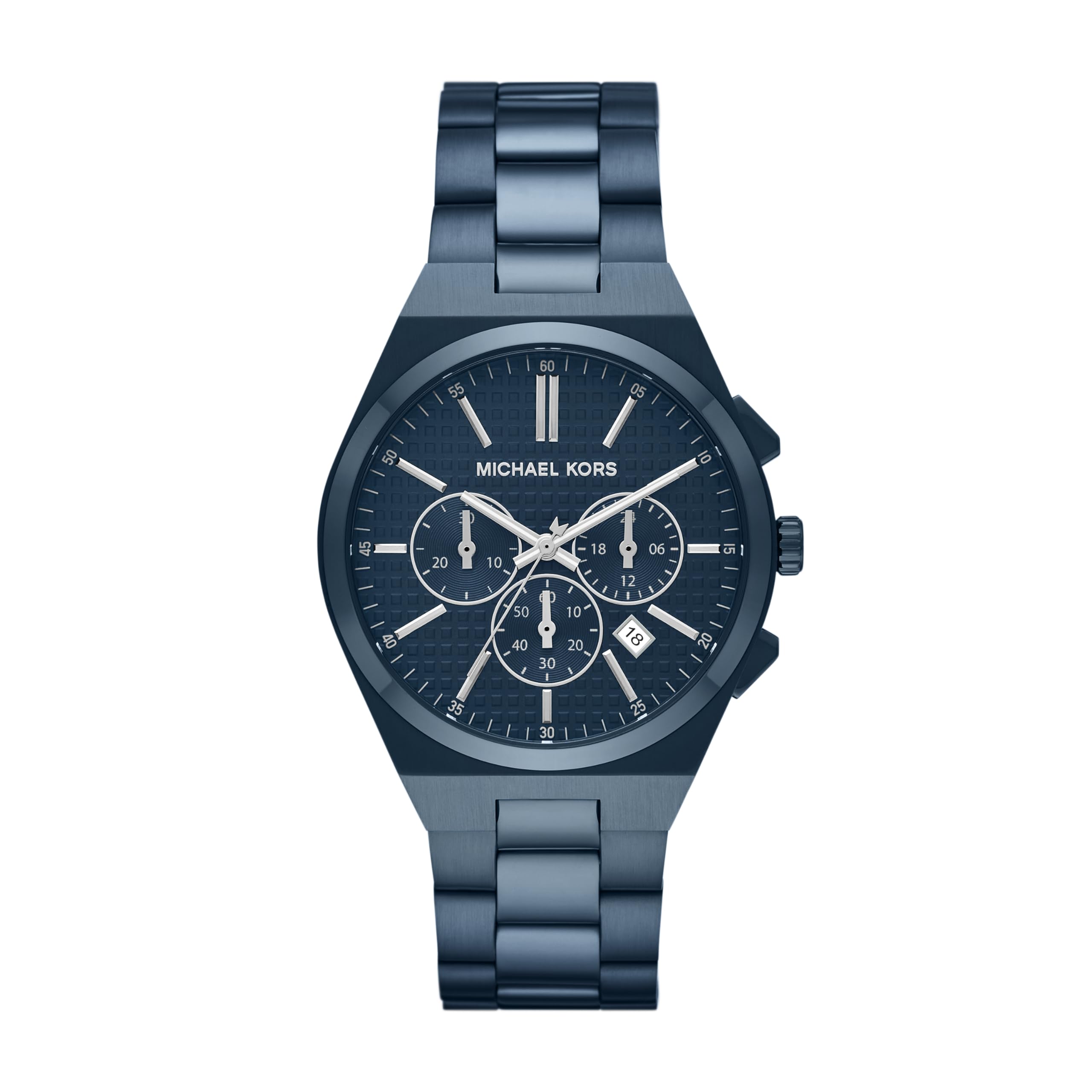 Amazon.com: Michael Kors Lennox Chronograph Blue Stainless Steel Men's ...