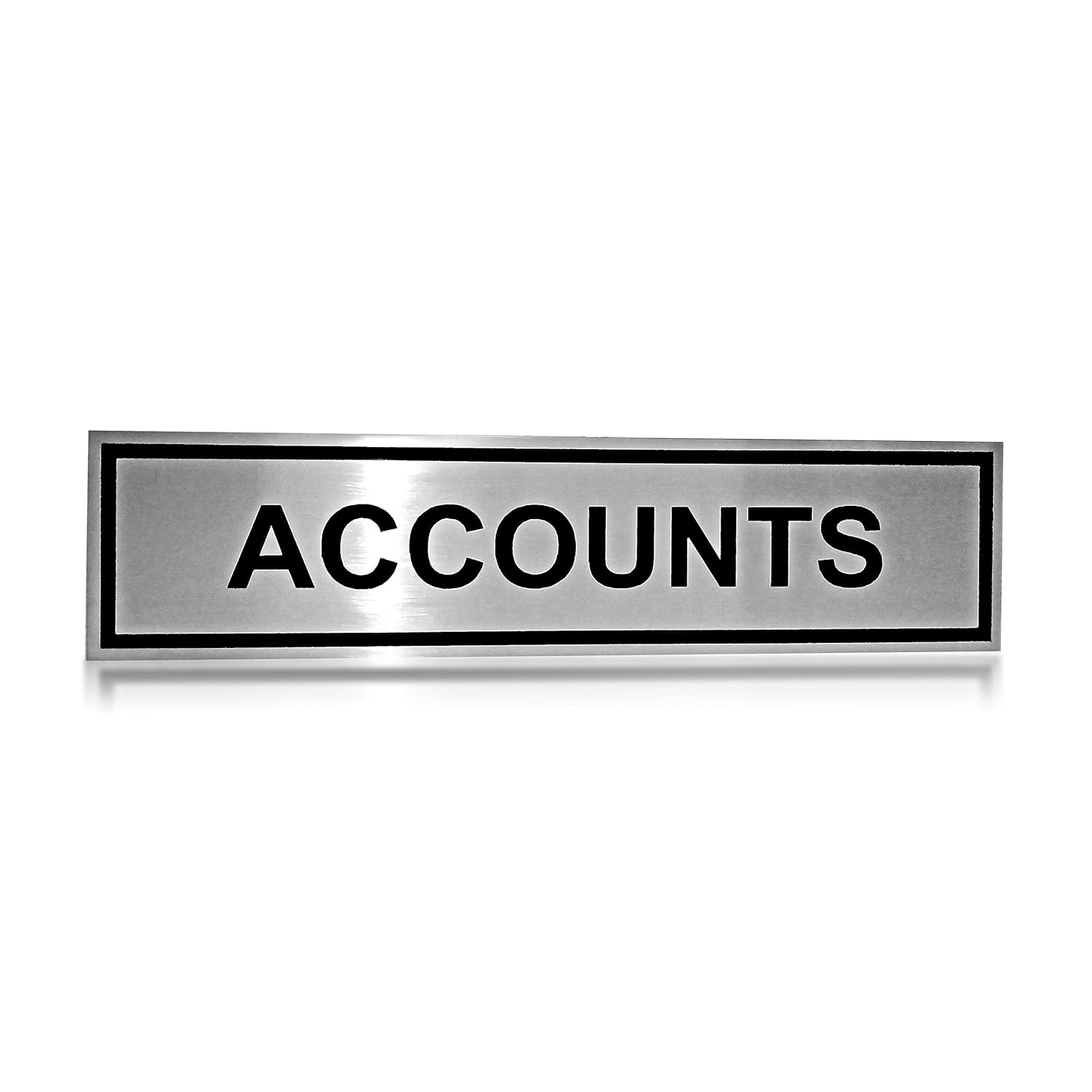 DLCCREATION Accounts Silver Stainless Steel Sign Board - 200mm X 50mm ...