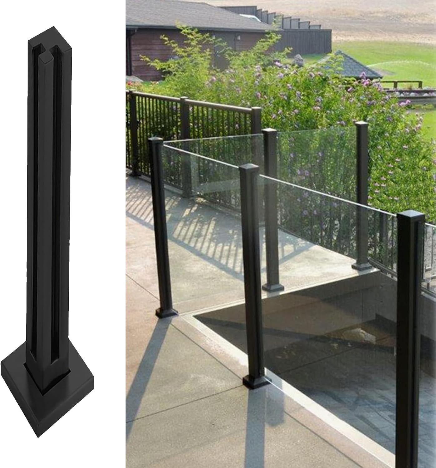 Amazon.com: Heavy Duty Glass Balustrade System, Balcony Deck Garden ...